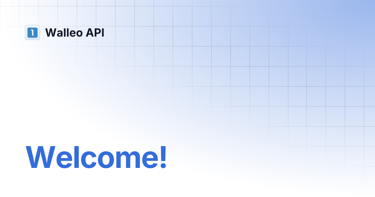 Welcome! | Walleo API